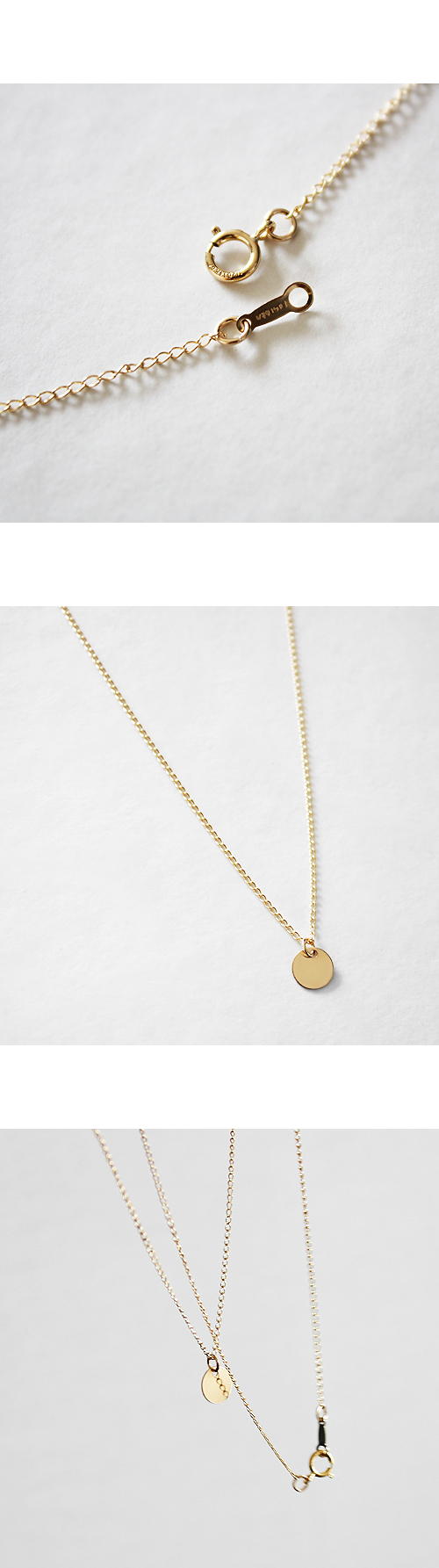 14K 데일리 코인 써클 슬림 목걸이 / (3size)